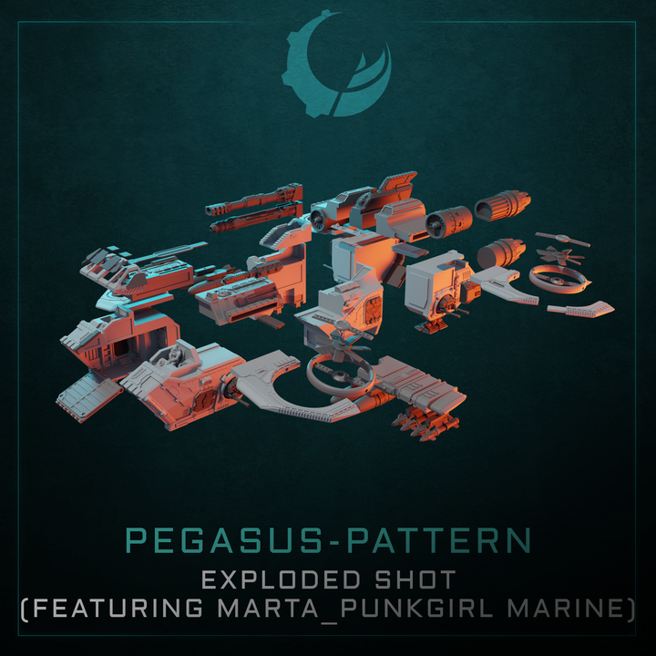 3D Printable Pegasus-Pattern Heavy Gunship by Maelstrom Designworks